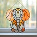 Elephant Stained Glass Pattern, Stained Glass Animal Pattern, Digital ...