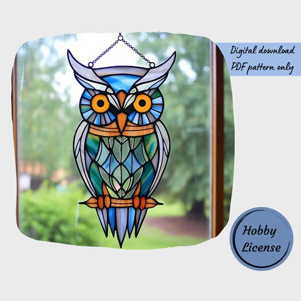 Owl Stained Glass Patterns - Etsy