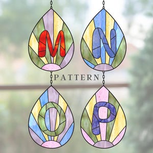 Initial Letter Teardrop Stained Glass Pattern, Digital Download, DIY ...
