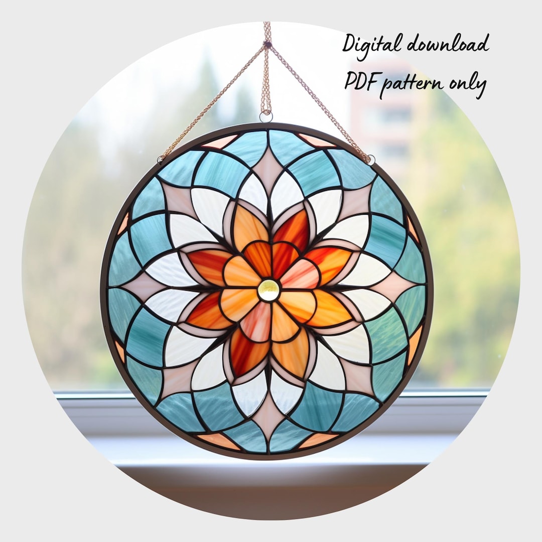 Stained Glass Mandala Pattern Stained Glass Pattern Digital Download ...
