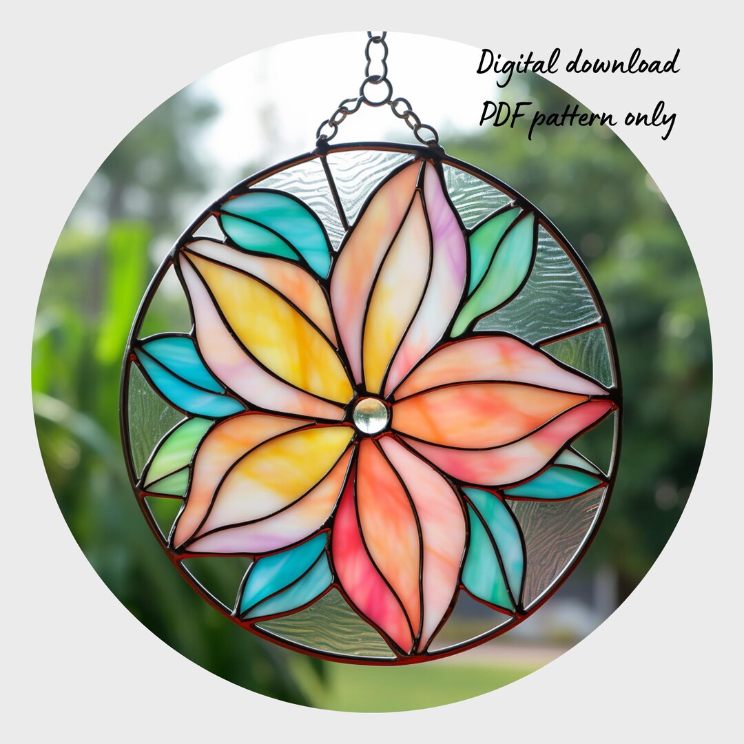 Plumeria Flower Stained Glass Pattern, Digital Download, DIY Suncatcher ...