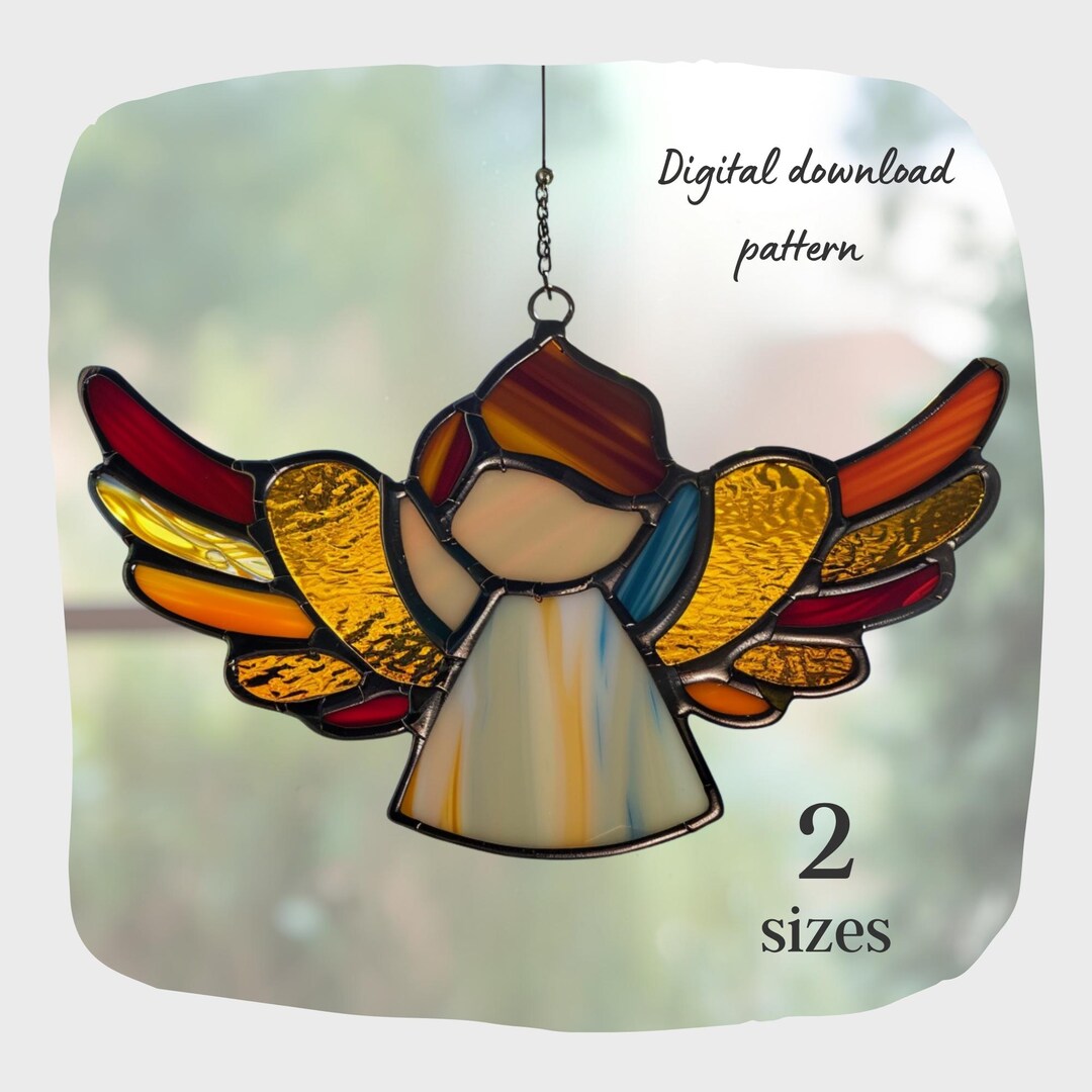 Angel Stained Glass Pattern, Digital Download, DIY Suncatcher Home ...