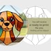Dog Stained Glass Pattern Animal Stained Glass Pattern Digital Download ...