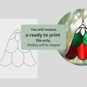 Christmas Bells Stained Glass Pattern, Digital Download, DIY Suncatcher ...