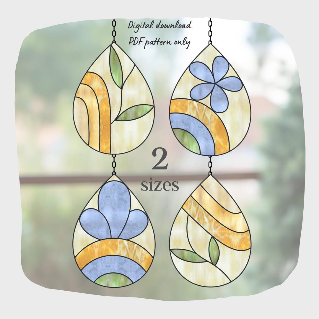 Rainbow Small Teardrop Stained Glass Pattern, Digital Download, DIY ...