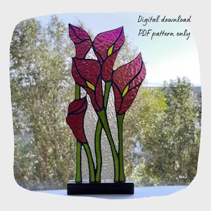 Calla Lily Flower Stained Glass Pattern, Digital Download, DIY ...