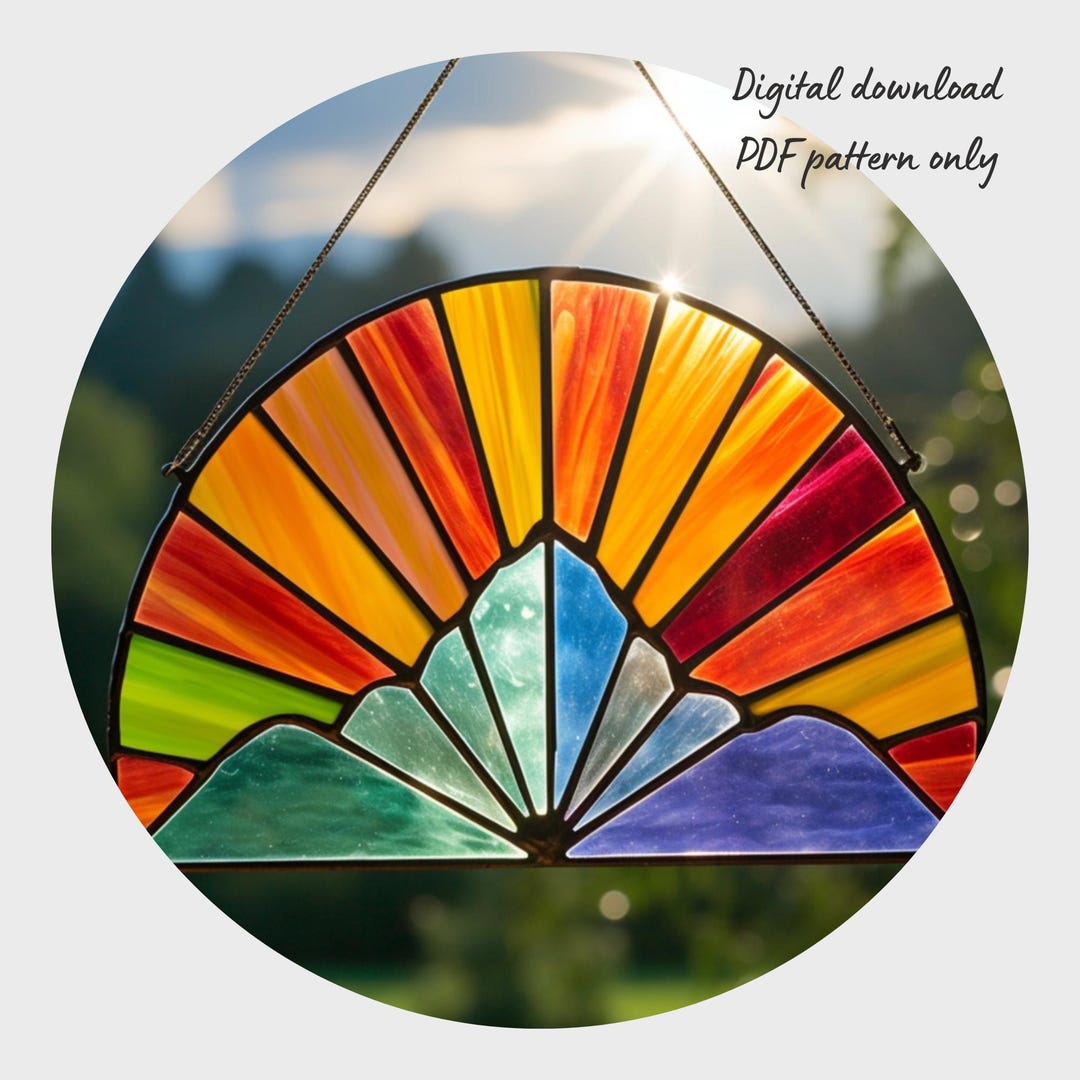 Sun Stained Glass Pattern, Digital Download, DIY Suncatcher Home Decor ...