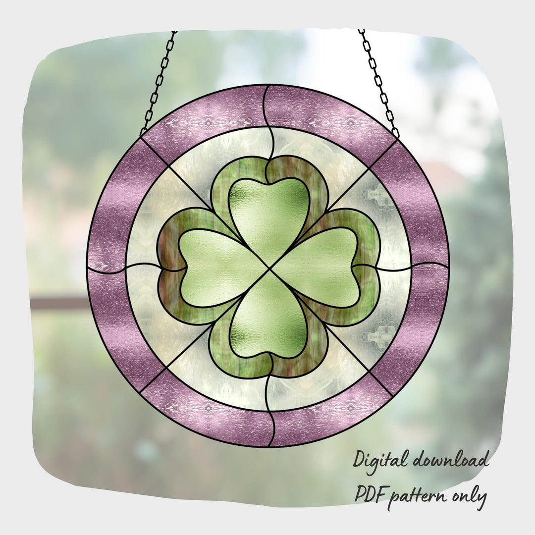 Shamrock Stained Glass Pattern, Digital Download, DIY Suncatcher Home ...