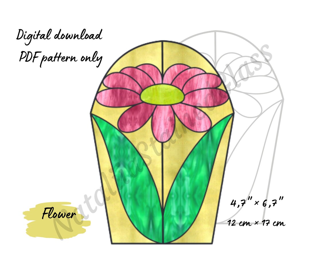 Daisy Stained Glass Pattern, Digital Download, DIY Flower Suncatcher ...