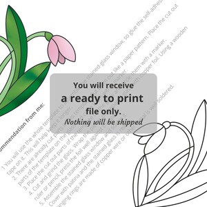 Snowdrop Stained Glass Pattern, Flower Stained Glass Pattern, Digital ...