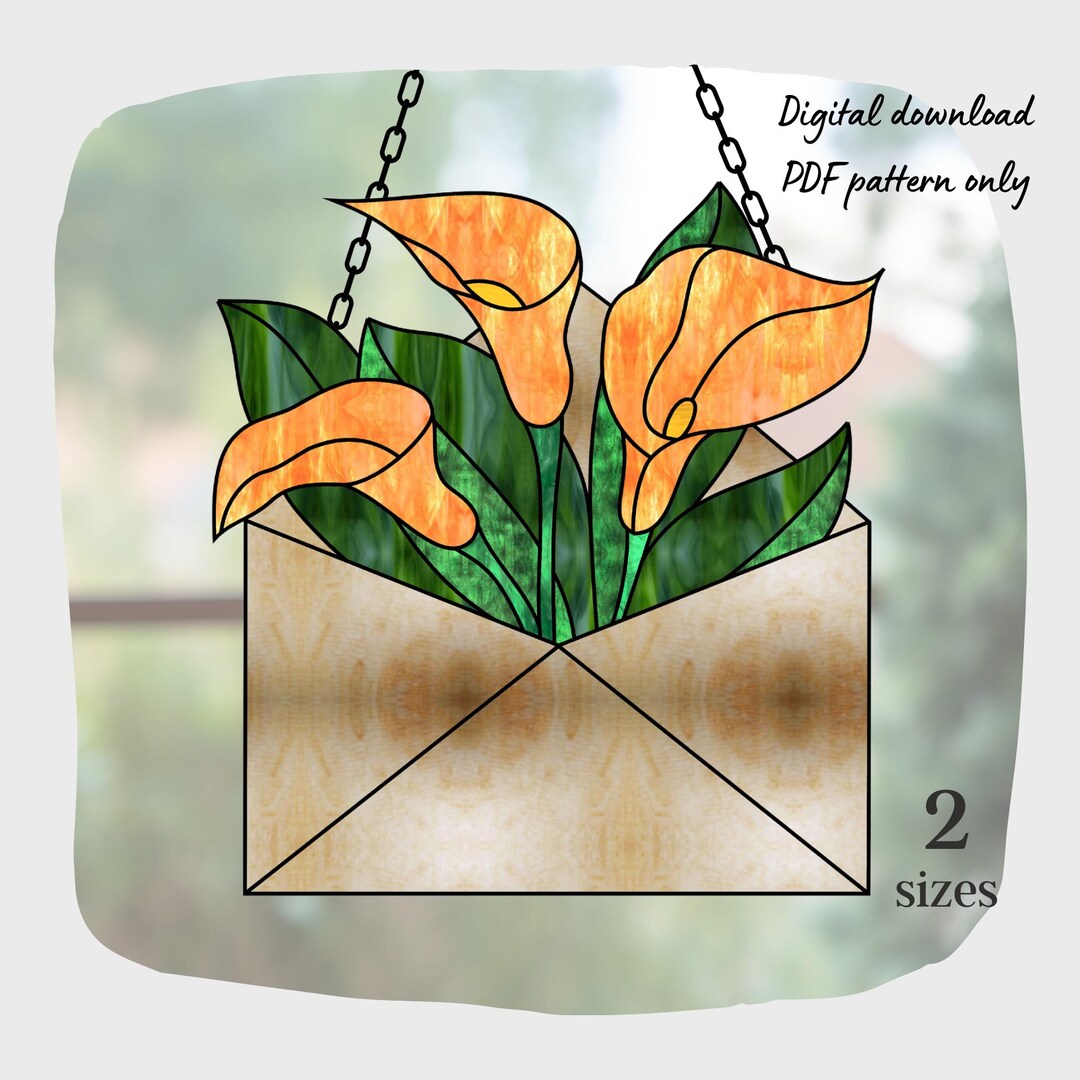 Calla Lily Stained Glass Pattern, Flower Suncatcher (digital Download ...