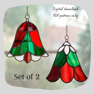 Christmas Bells Stained Glass Pattern, Digital Download, DIY Suncatcher ...