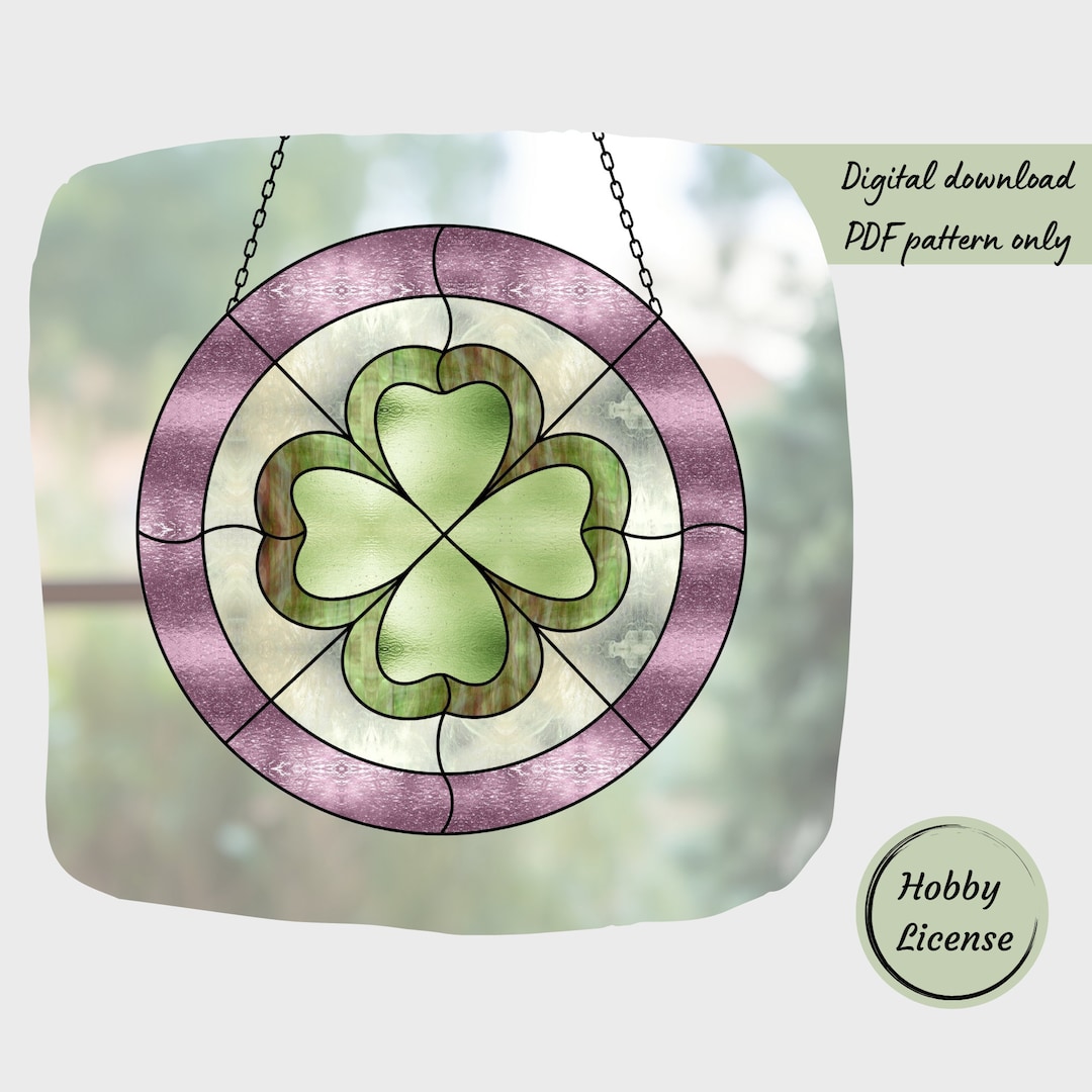 Shamrock Stained Glass Pattern, Digital Download, DIY Suncatcher Home ...