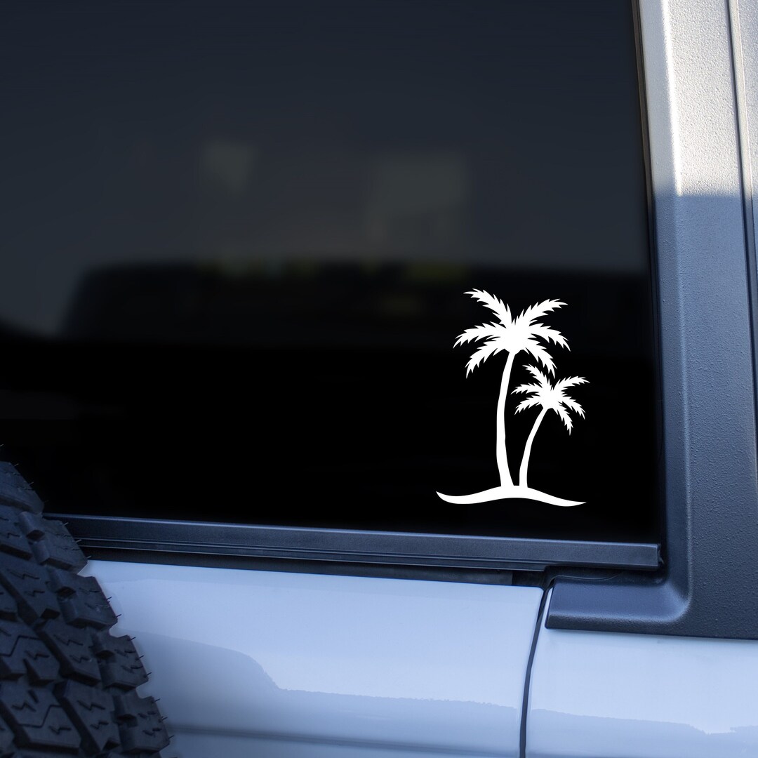 Palm Tree Decal, Vinyl Decal for Car Window, Tropical Palm Tree Decal ...