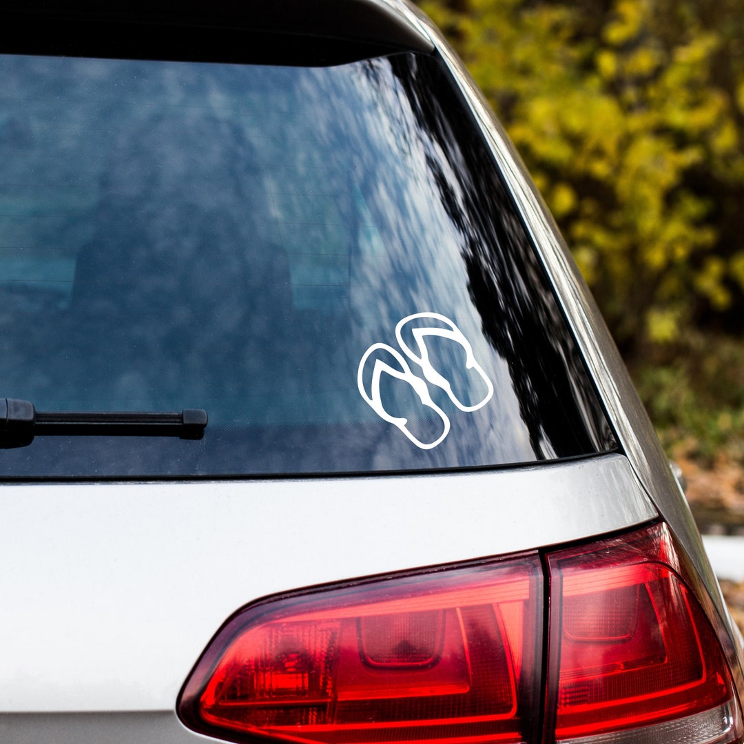 Flip Flop Decal, Cute Car Decal for Women, Golf Cart Decal, Beach Decal ...
