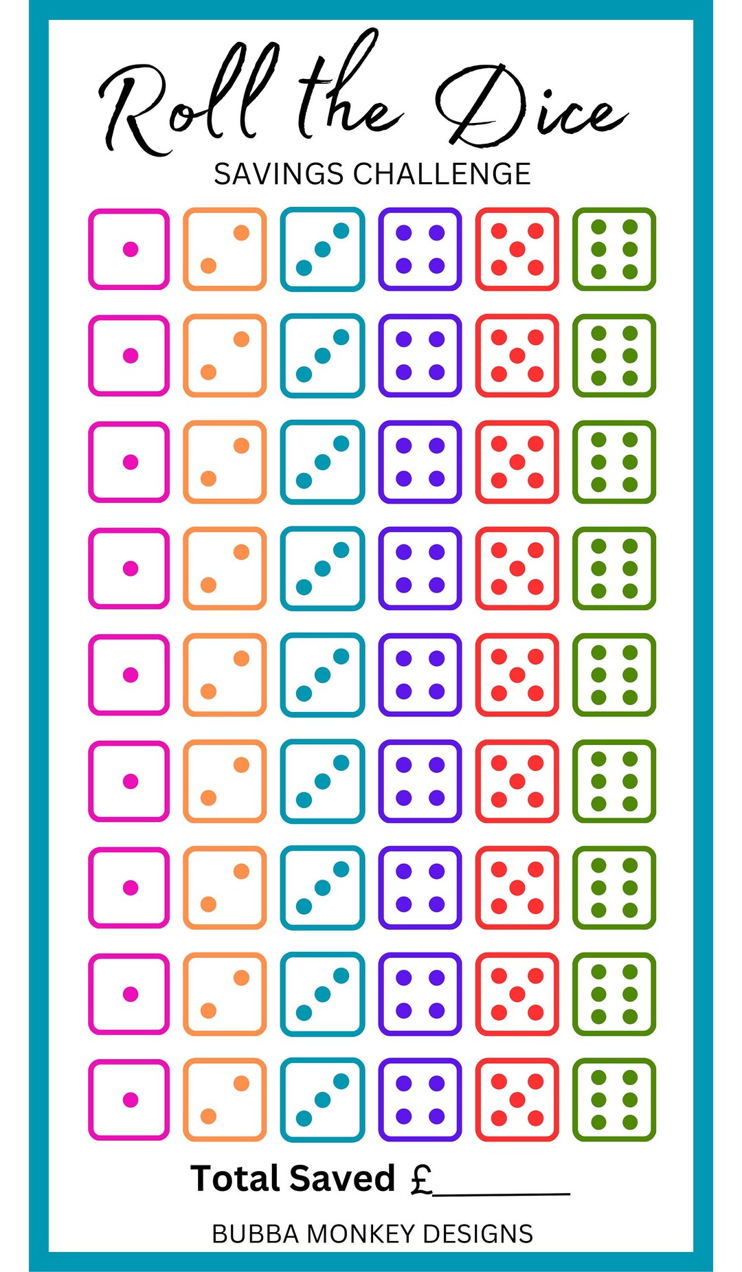 Custom Request* UK Saving Challenge, Roll the Dice, Emergency Fund, A6 ...