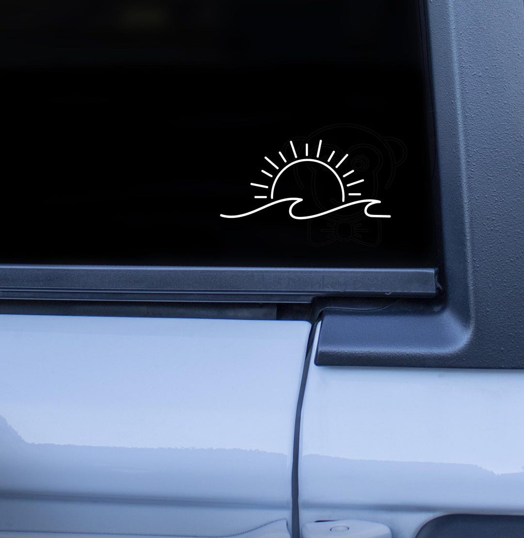 Sun and Waves, Vinyl Decal, Car Decal, Beach Decal, Summer Decal - Etsy