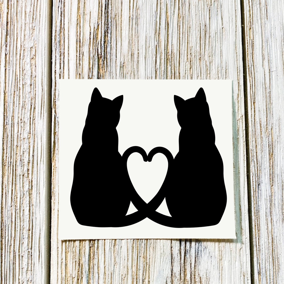 Cat Decal, Black Cats Decal, Cats in Love Vinyl Decal, Cute Decal, Car ...