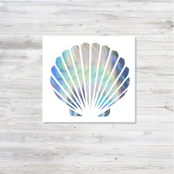 Holographic Decal Sea Shell Decal Holographic Sea Shell - Etsy
