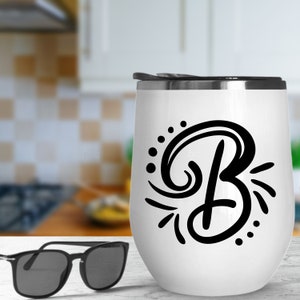 Initial Decal, Car Decal, Single Letter, Monogram Decal, Personalized ...