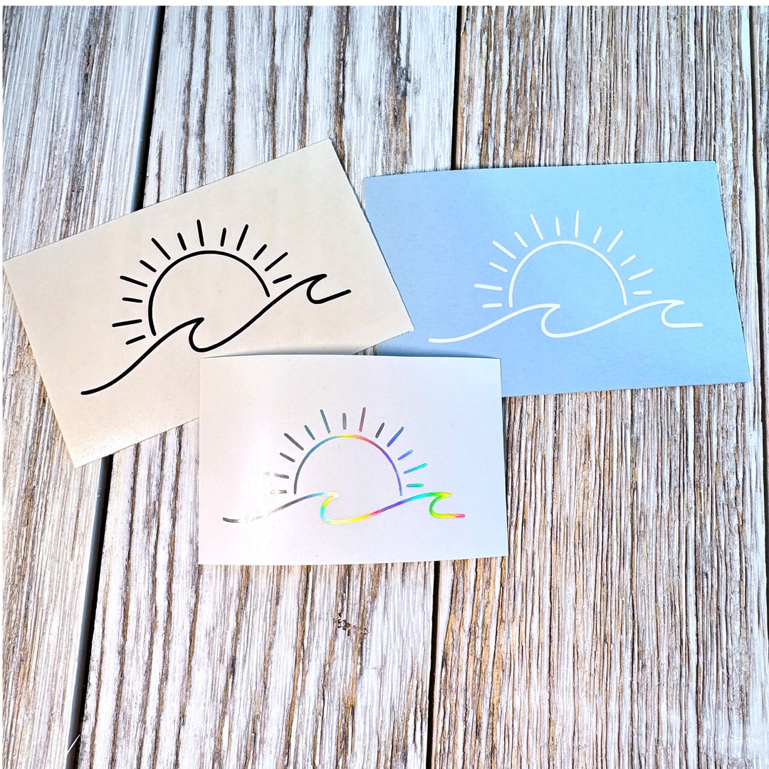 Sun and Waves, Vinyl Decal, Car Decal, Beach Decal, Summer Decal - Etsy