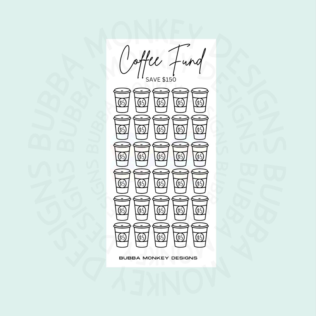 Coffee Fund Savings Challenge: A6 Cash Stuffing Printable (digital ...