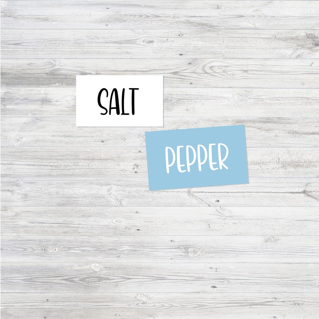 Minimalist Spice Labels, Salt and Pepper Decals, Clean Pantry ...
