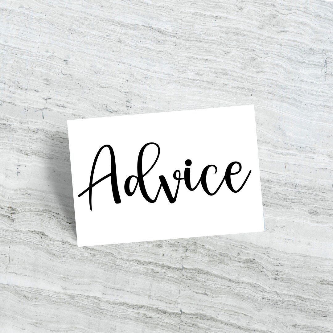 Advice Decal, Vinyl Decal for Wedding Box, Graduations or Birthday Box ...