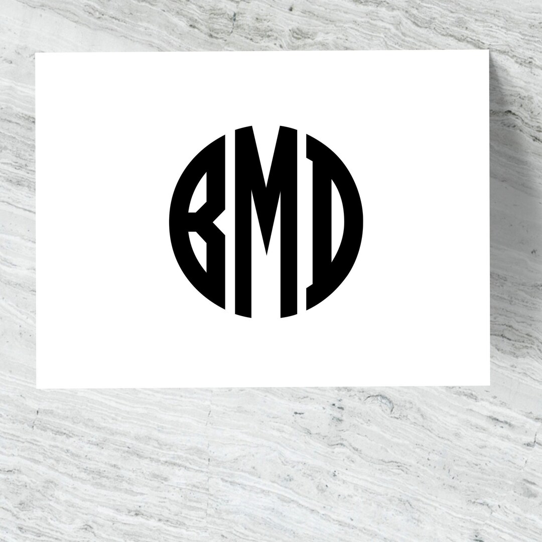 Monogram, Vinyl Decal, Key Fob Decal, Phone Grip Monogram Decal ...
