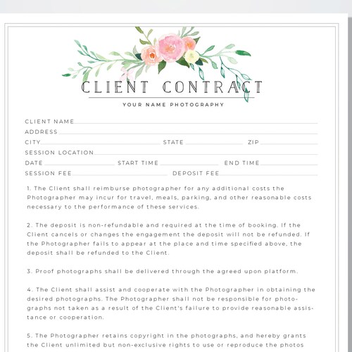 Client Booking Form for Photographers Wedding Photography - Etsy