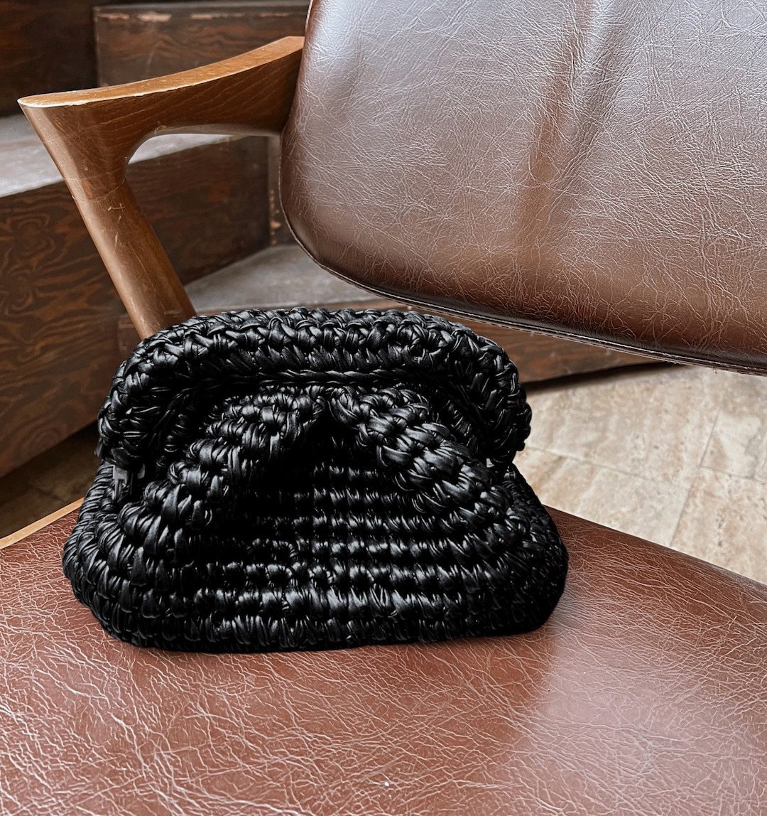 Metallic Raffia Bag, Silver Raffia Clutch, Handmade Raffia Bag, Evening ...