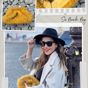 Handmade Boucle Bag, Evening Crochet Pouch Bag, Knitted Clutch Bag ...