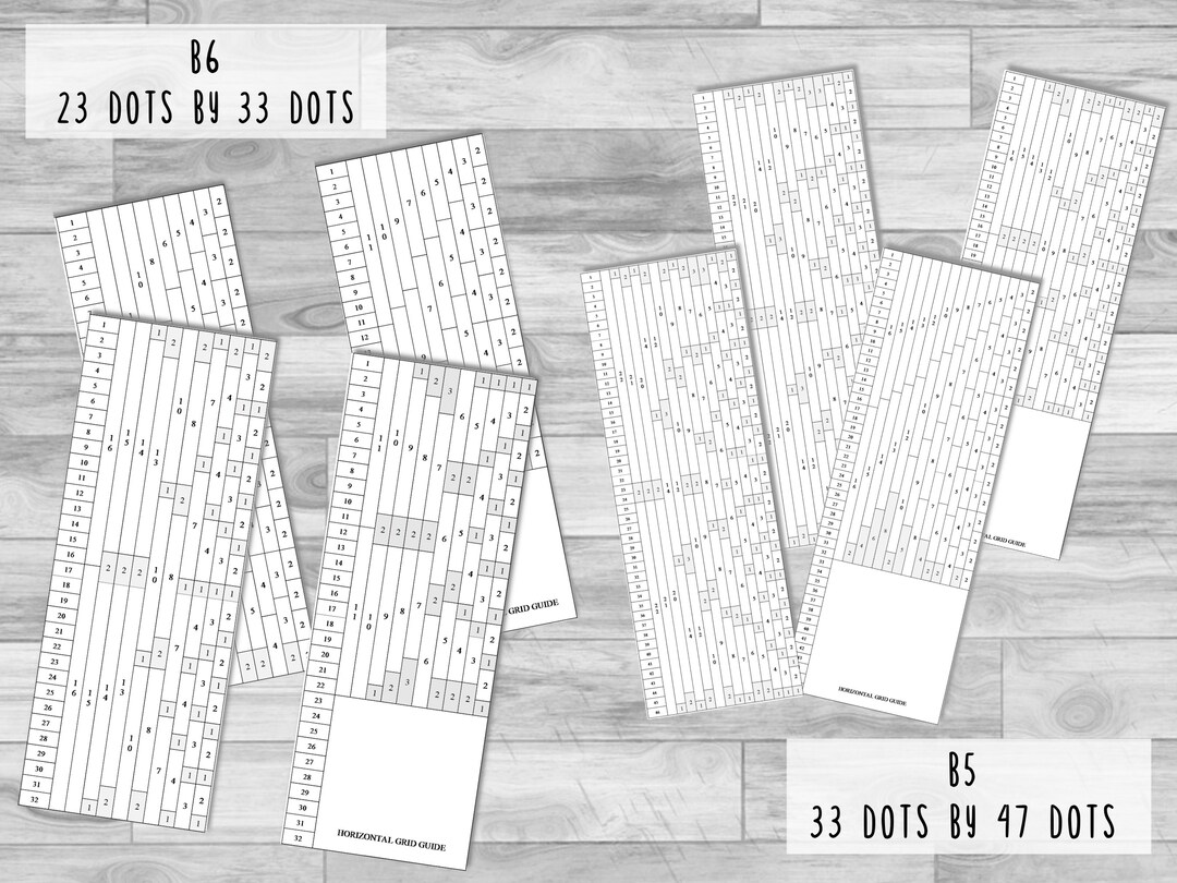 B5 & B6 Journal Grid Guides With and Without Spacing - Print Your Own ...