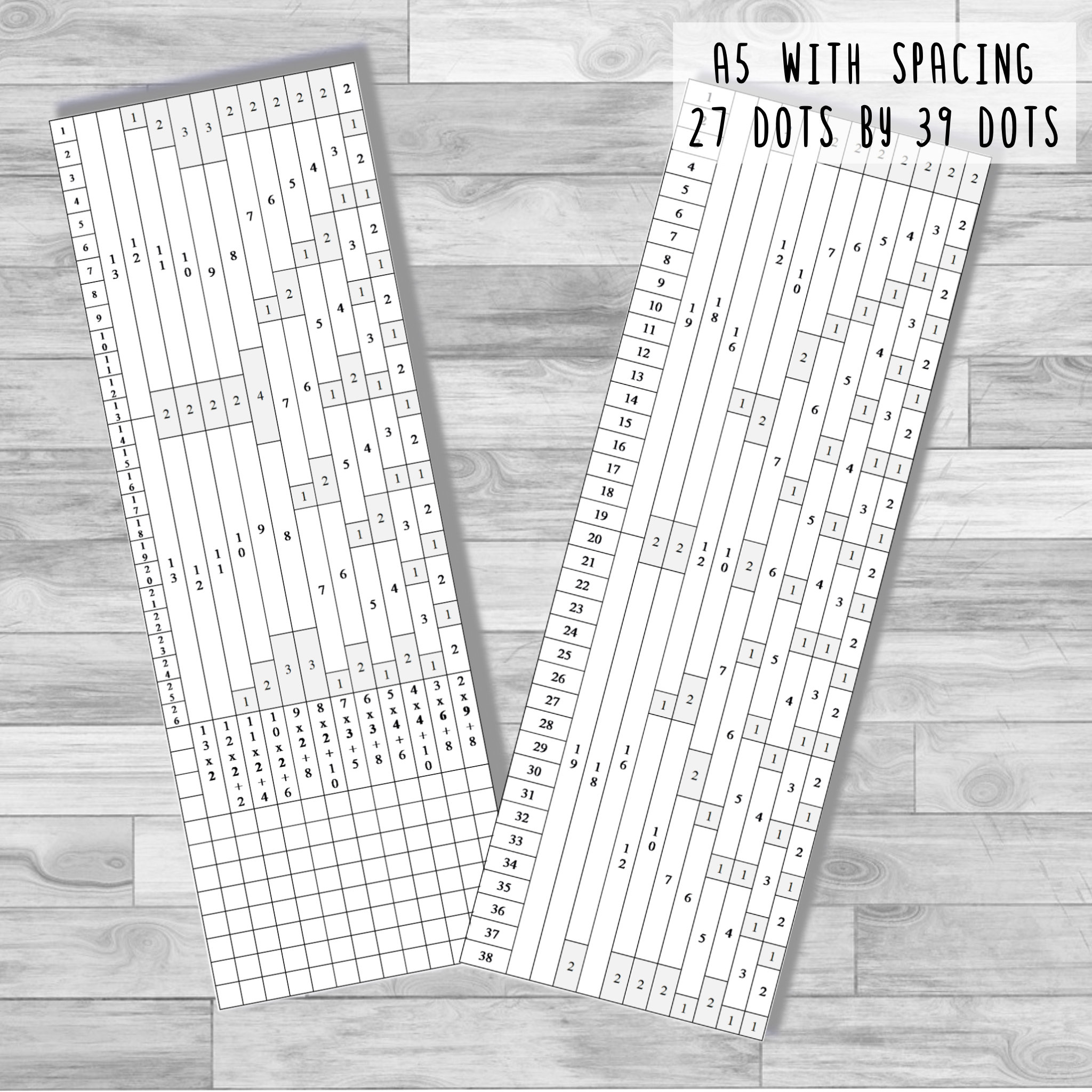 A5 Journal Grid Guide With Spacing Print Your Own - Etsy