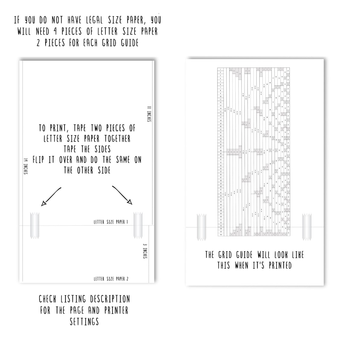 A4 & A6 Journal Grid Guide With Spacing Print Your Own 45 Dots Across ...