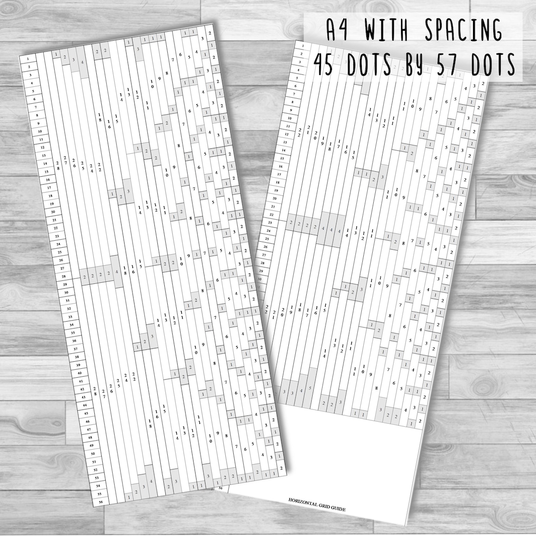 A4 & A6 Journal Grid Guide With Spacing - Print Your Own | 45 Dots ...