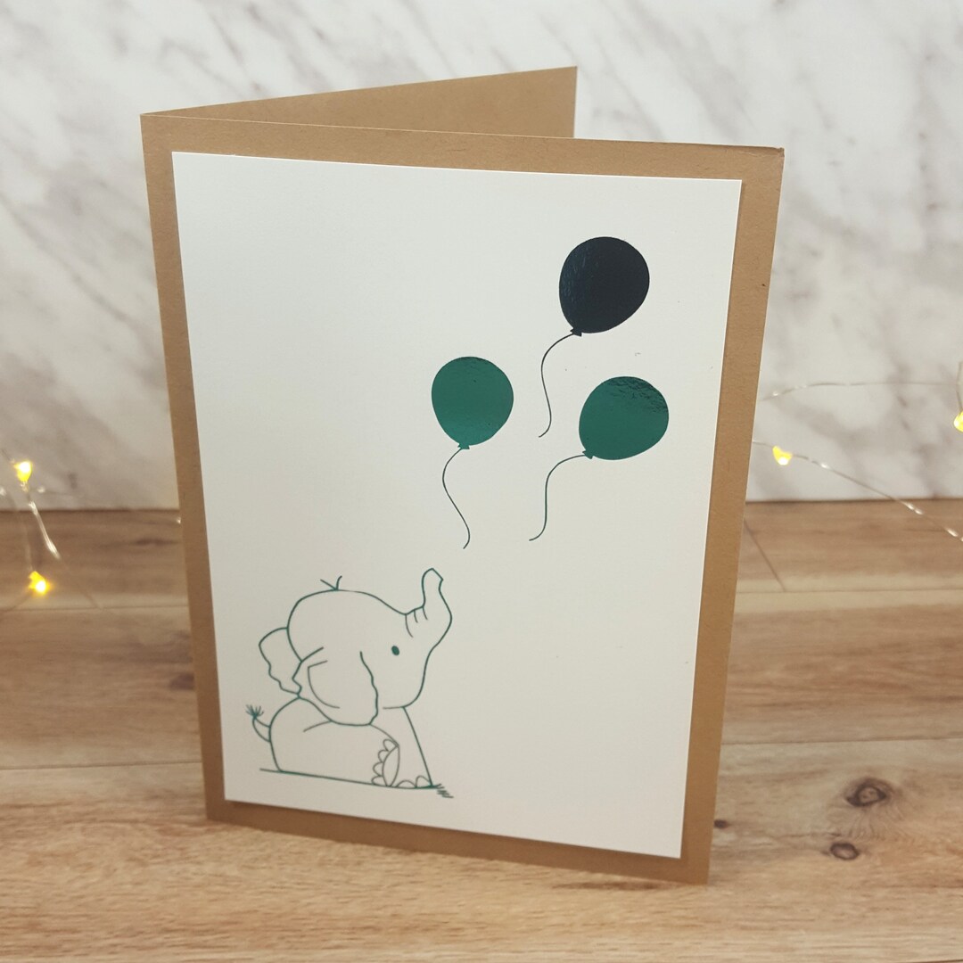 Congrats Baby Elephant Congratulations, Baby Shower, Birthday Card 4x6 ...
