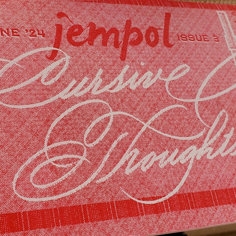 Cursive Handwriting Zine Risograph Printed Calligraphy Perzine - Jempol ...