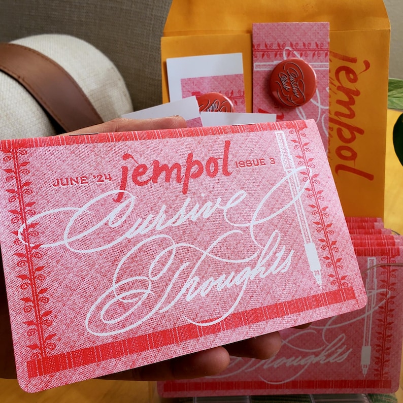Cursive Handwriting Zine Risograph Printed Calligraphy Perzine - Jempol ...