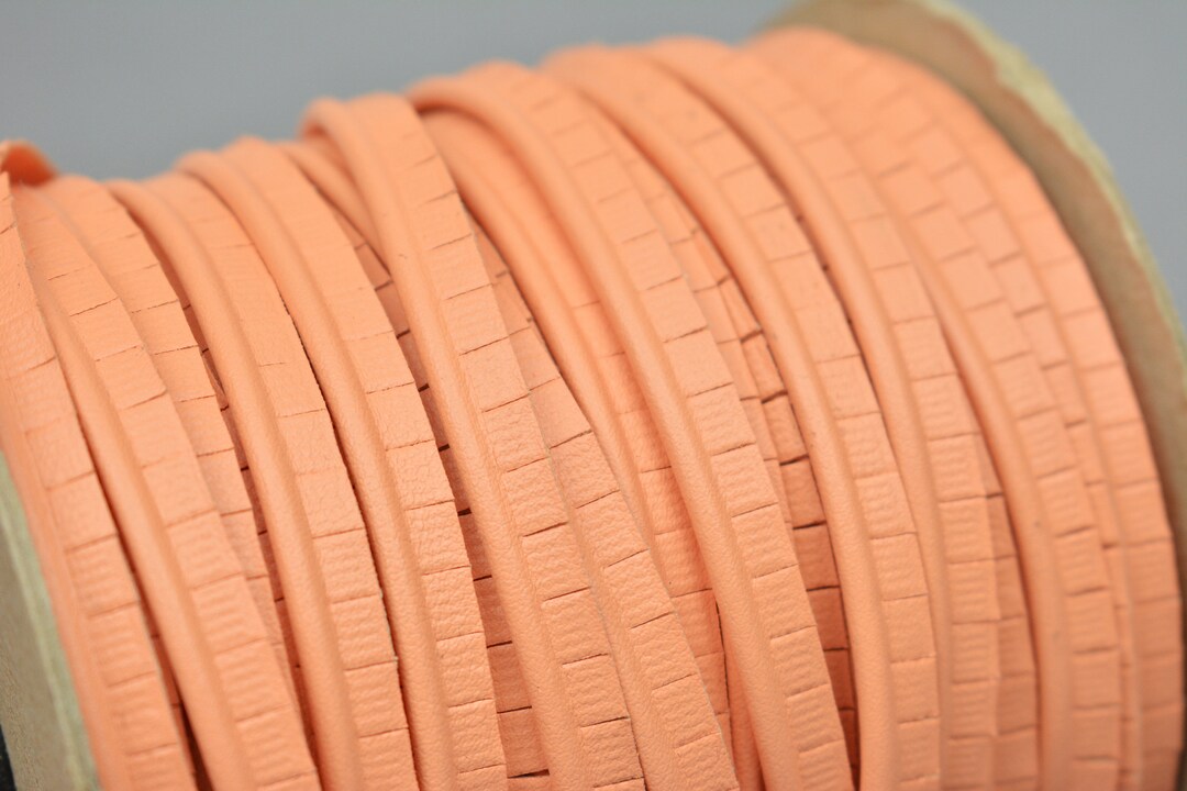 3mm Apricot Cut Edge Faux Leather Piping Trimming Cord Flange Vegan ...