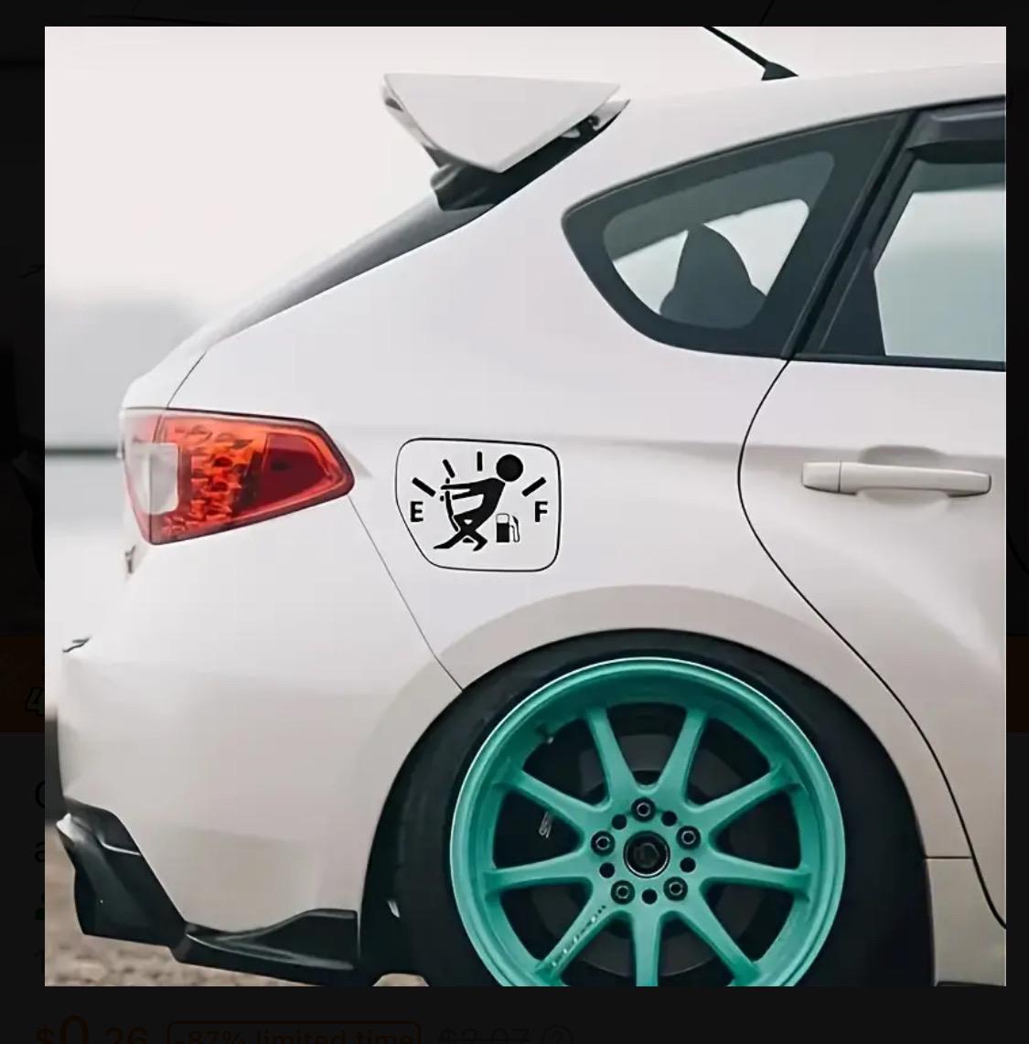 Funny Car Stickers, High Gas Consumption Decal Auto Fuel Can Cover ...