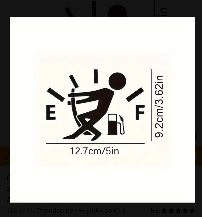 Funny Car Stickers, High Gas Consumption Decal Auto Fuel Can Cover ...