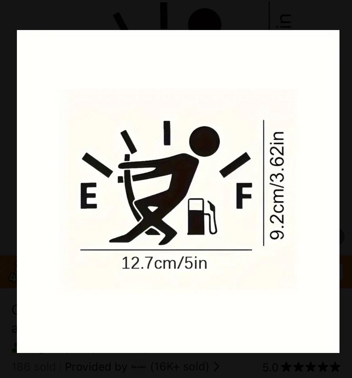 Funny Car Stickers, High Gas Consumption Decal Auto Fuel Can Cover ...