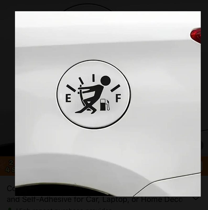 Funny Car Stickers, High Gas Consumption Decal Auto Fuel Can Cover ...