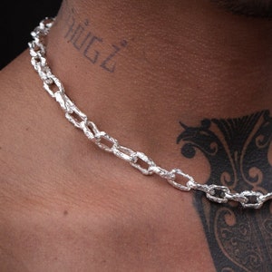 Mens Silver Chain, Chunky Silver Necklace, Sterling Silver Jewelry ...