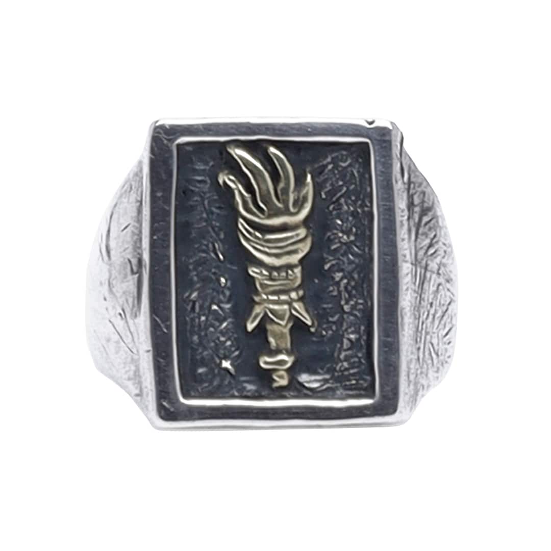 Enlightenment Torch Ring Sterling Silver - Patriotic Jewelry - Statue ...