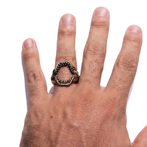 Shark Bite Ring Brass - Vintage Shark Jaw Style Rings Hand Engraved - Etsy