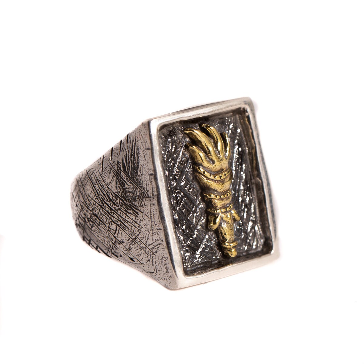 Enlightenment Torch Ring Sterling Silver and Brass Vintage - Etsy