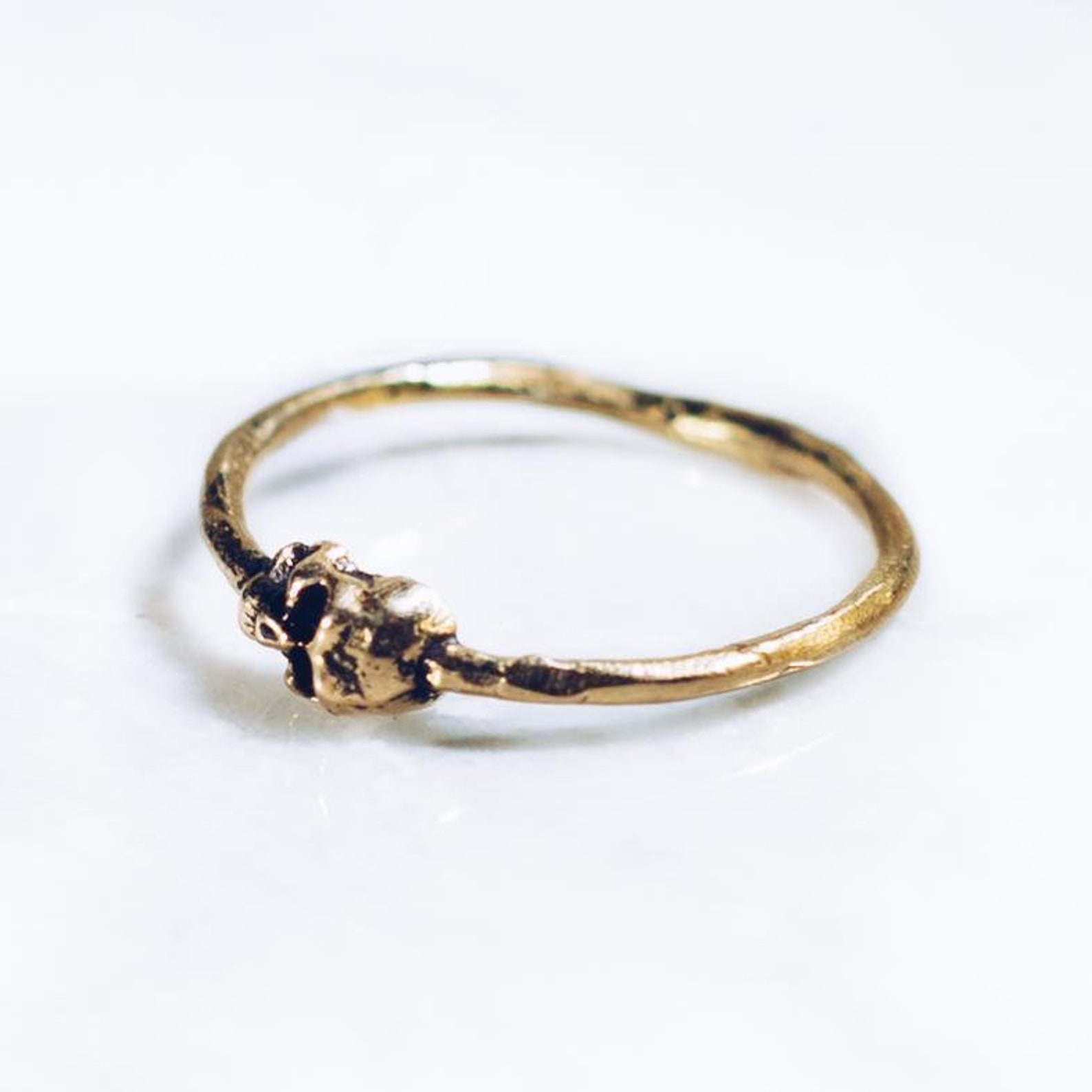 Skull Ring Women Gold Brass Skull Ring Cool Rings for - Etsy