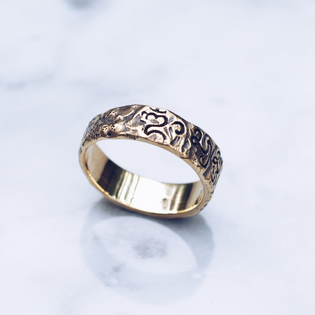 Indonesian Ring | Balinese Gold Brass Band Ring, Mens Pinky Ring, Rings ...